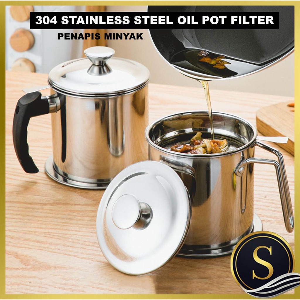 304 Stainless Steel Oil Pot Filter Penapis Minyak Stainless Steel ...