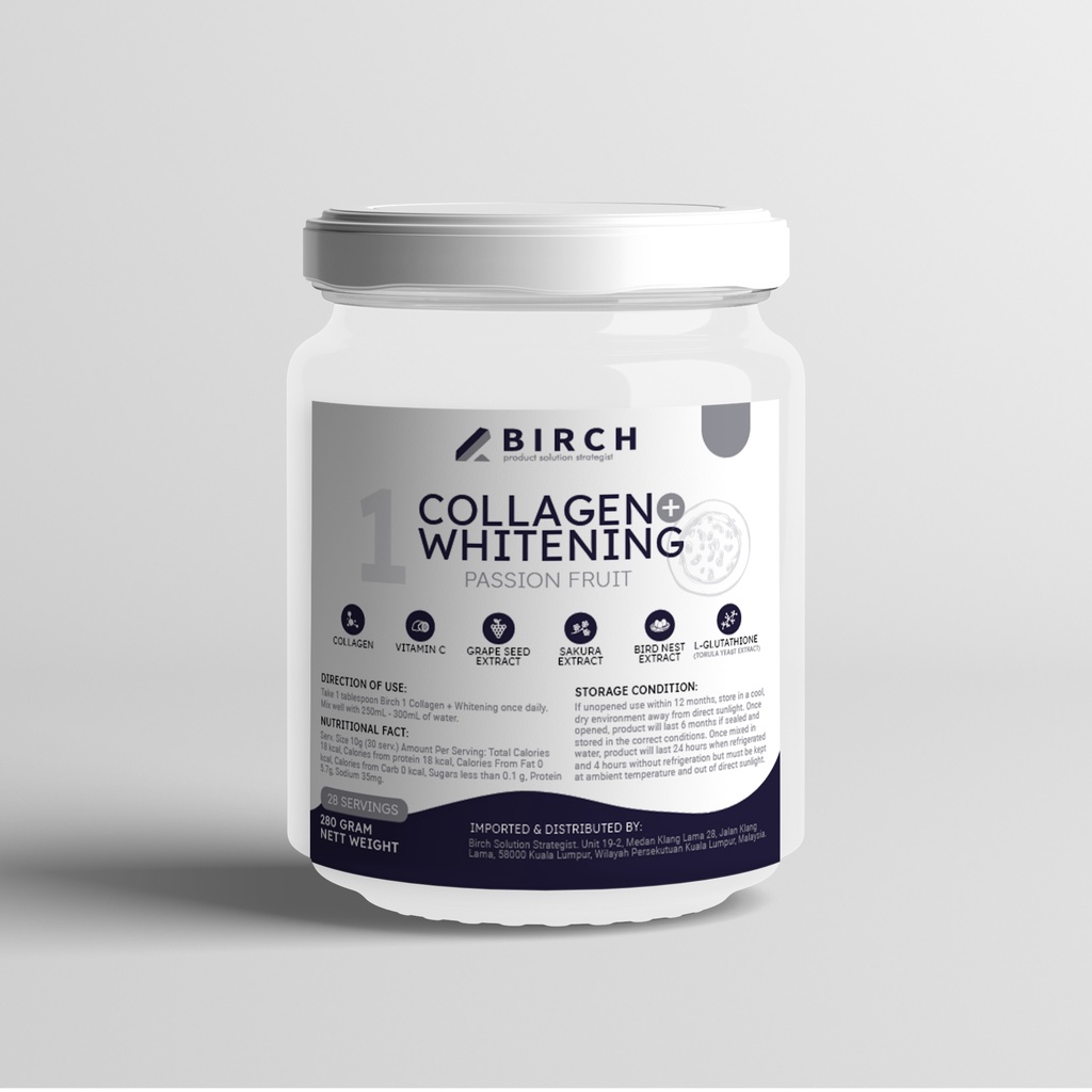 [SALE] Birch Collagen + Whitening 200g | Collagen, L-Glutathione, Bird ...