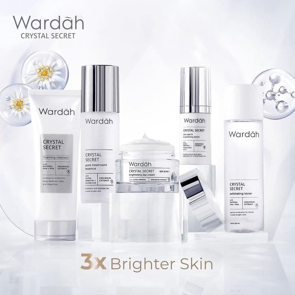 WARDAH CRYSTAL SECRET SERIES / FACIAL WASH / CLEANSER / TONER / DAY ...