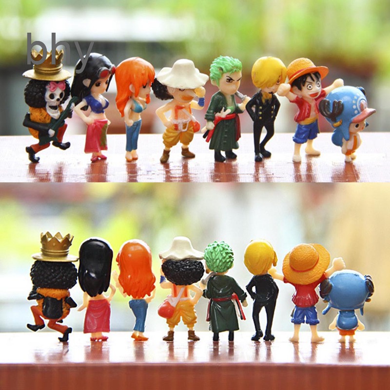 bhy 8pcs/set Anime One Piece Figure Set Q Version Cartoon Characters ...