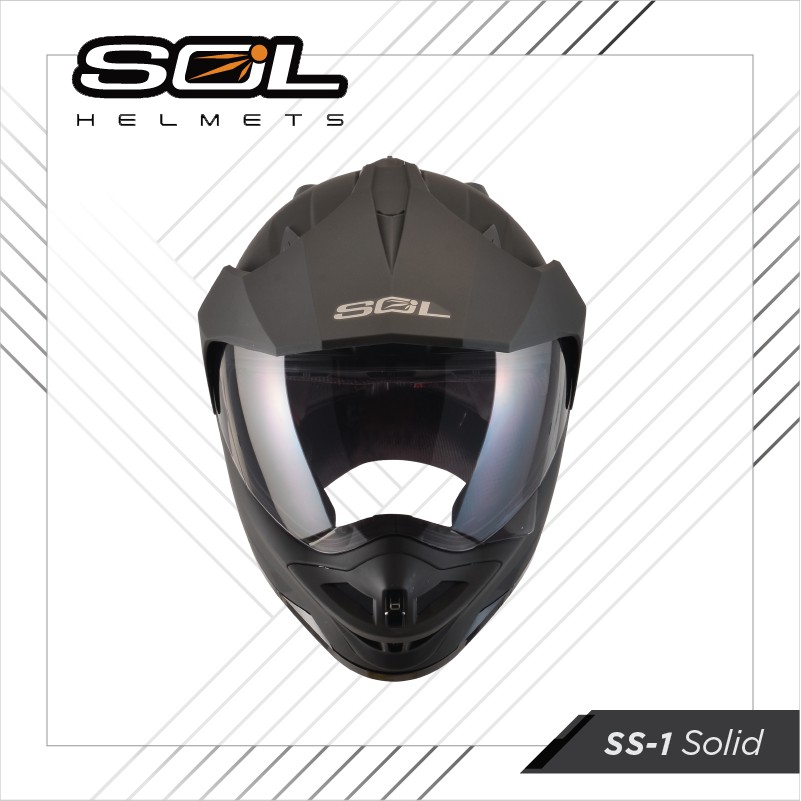 Jual Helm Motor Cross Dual Sport SS-1 SOLID - SOL HELMET - White XL di ...