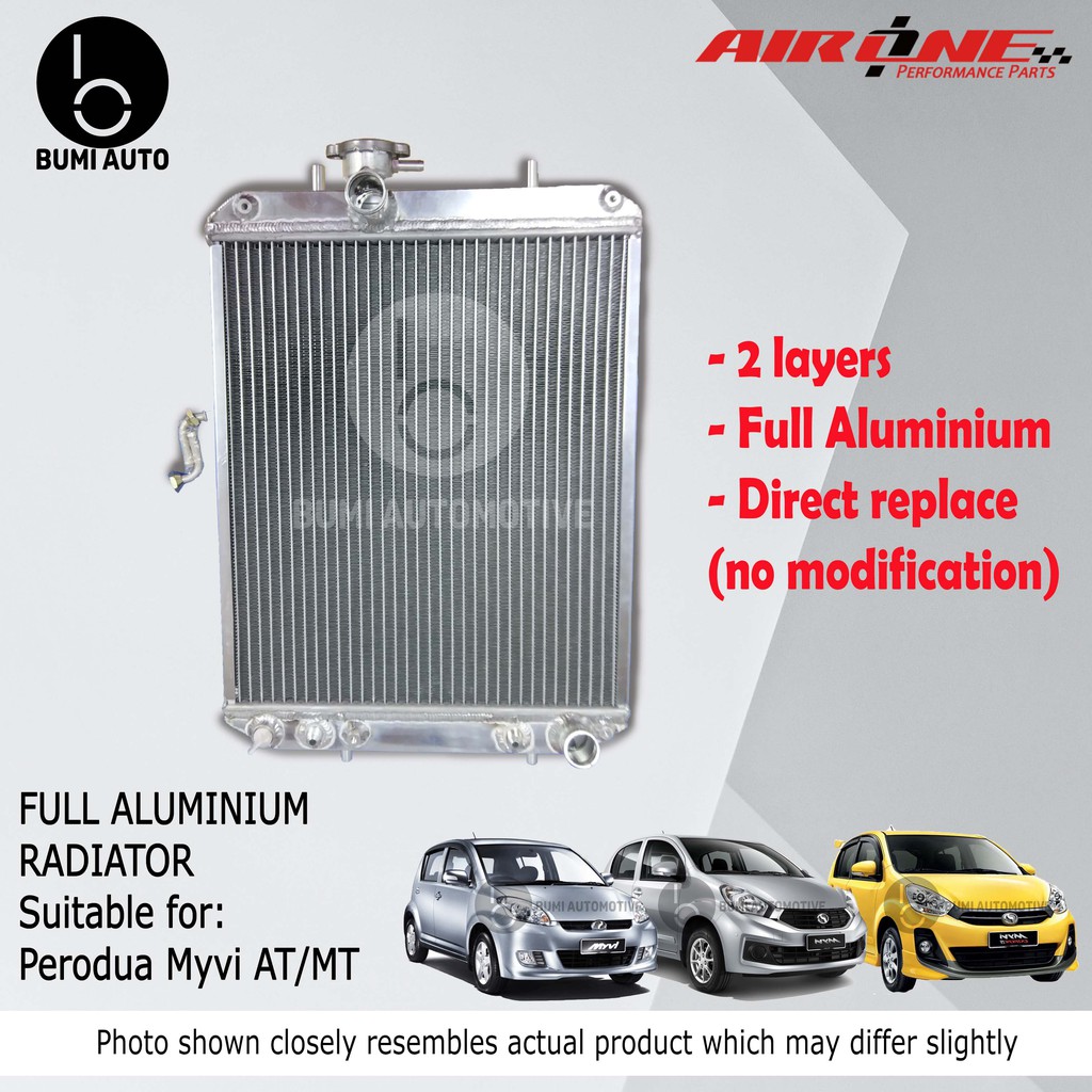 Aluminium Radiator For Perodua Myvi Auto / Manual Dual, Two Layer | BeeCost