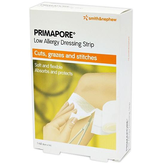 Smith & Nephew Primapore Low Allergy Dressing Strip (6cm x 1m x 1 Roll ...