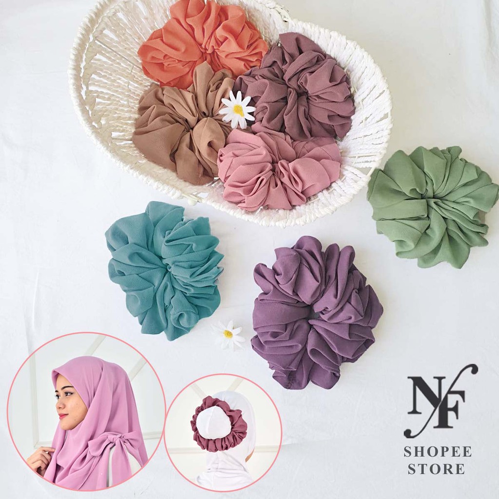 Sanggul Getah Rambut Chiffon / Chiffon Hair Scrunchy - Material Chiffon ...