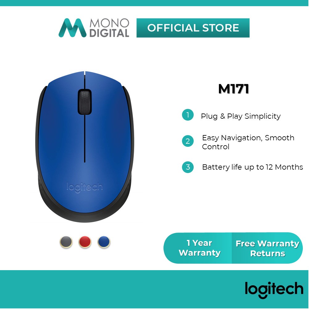 Logitech M171 Wireless Mouse with USB Nano Receiver for Desktop ...