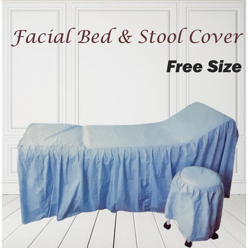 2pcs Facial Bed + Stool Cover Cosmetic Salon Sheets Cover SPA Massage ...