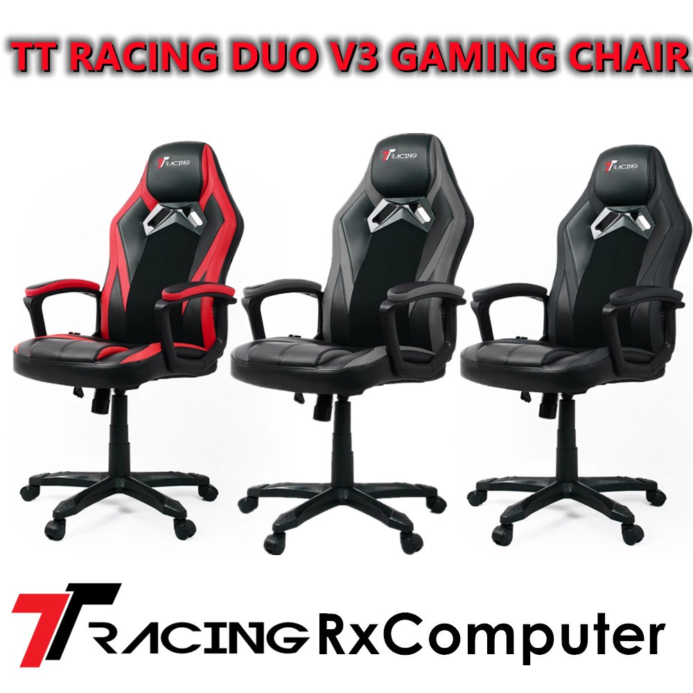 TTRACING DUO V3 GAMING CHAIR ( BLACK / GREY / RED ) | Shopee Malaysia