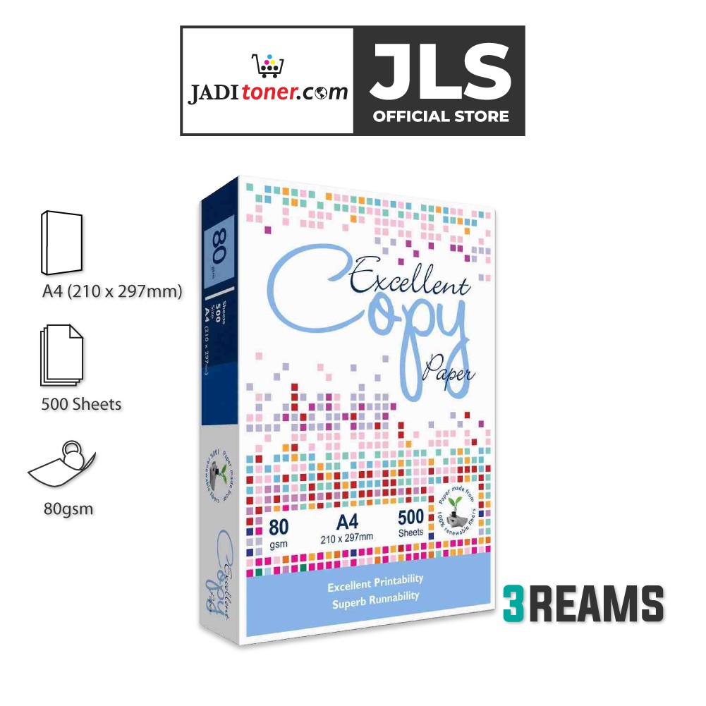 Excellent Copy A4 Paper (80gsm x 500's x 3 Ream) | Shopee Malaysia