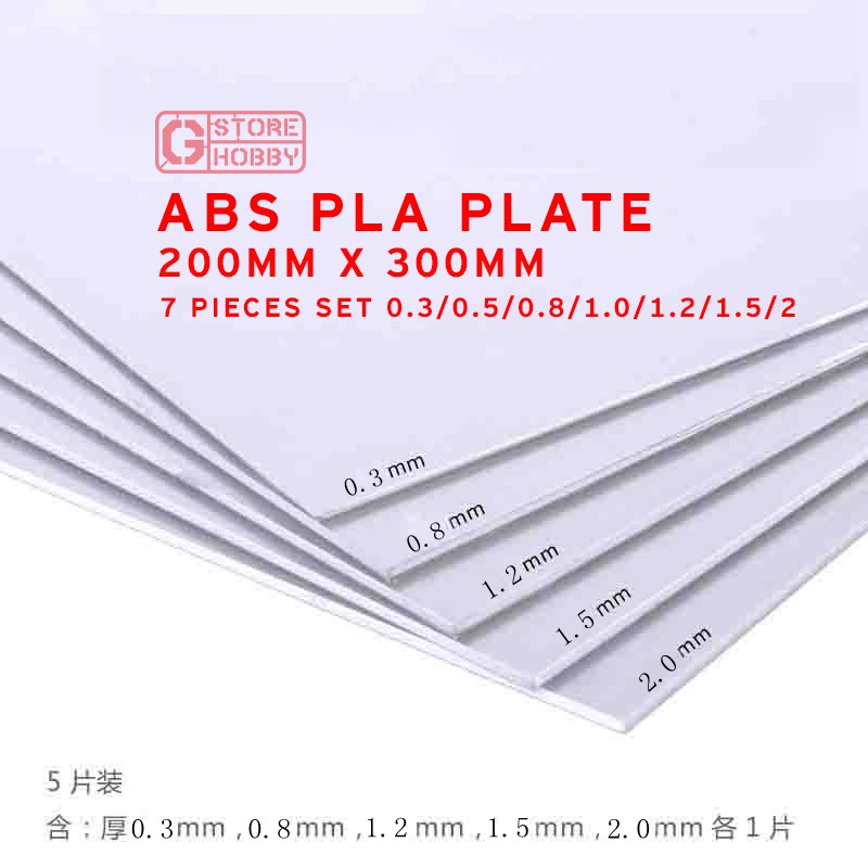ABS Pla Plate Mix 7pcs Set 0.3 - 2.0 mm (For Gunpla) | Shopee Malaysia