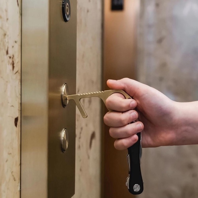 Hygiene Hand Antimicrobial Brass EDC Door Opener Without Touching Press ...