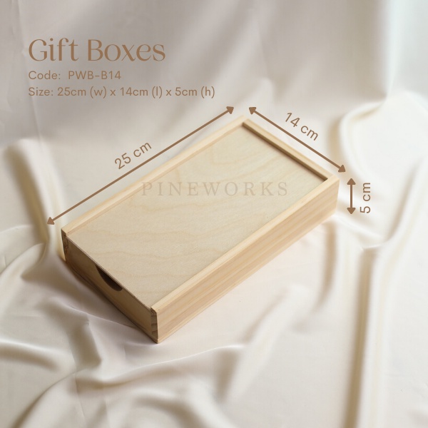 Rectangular Wooden Gift Box 25cm x 14cm Wedding Birthday Anniversary Door Curated Gift Boxes ...