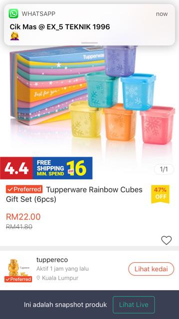 Tupperware Rainbow Cubes Gift Set (6pcs) | Shopee Malaysia