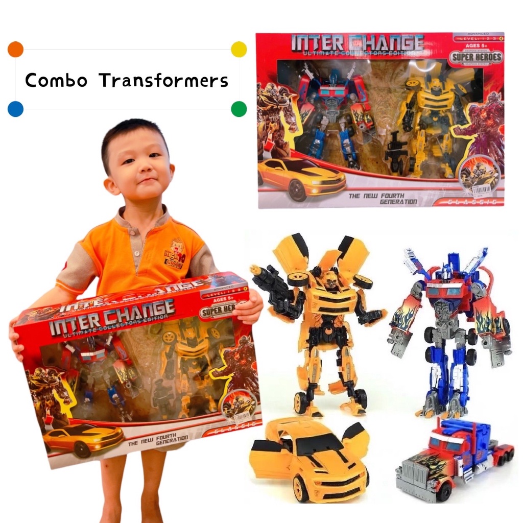 Transformers Combo Set BIG TRANSFORMER OPTIMUS & BUMBLEBEE 2 IN 1 ...