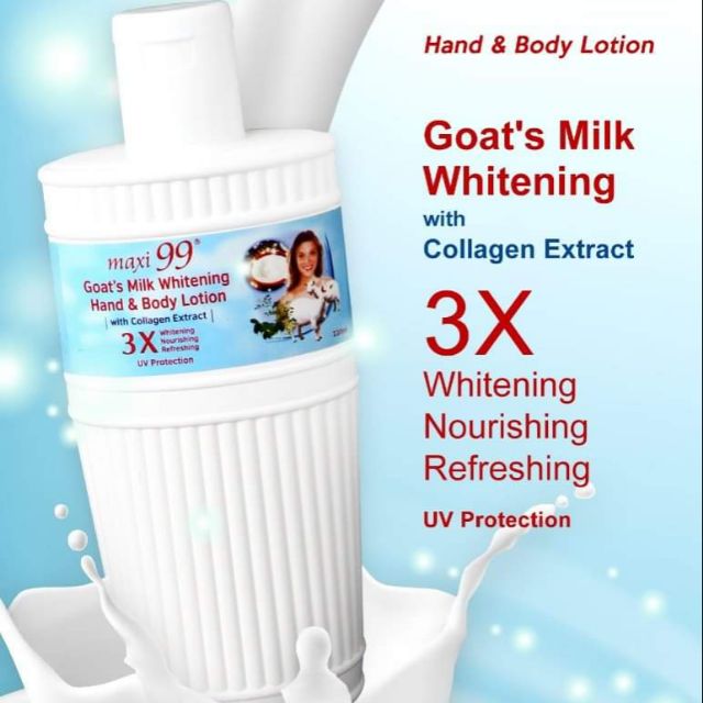 Maxi 99 Whitening Hand & Body Lotion (Goat milk&collagen extract/Pearl ...