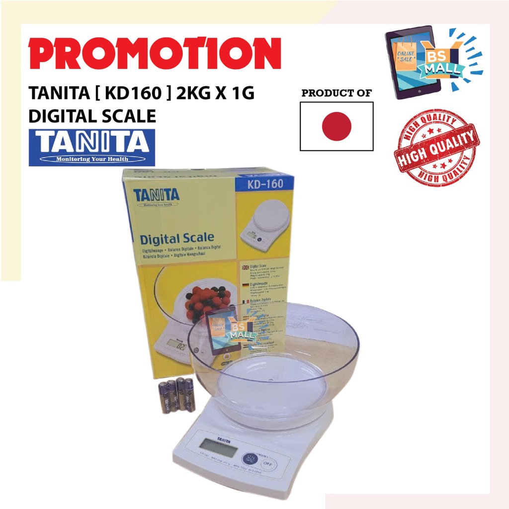 2KG TANITA 100% ORIGINAL Japan Digital Electronic Balancing Kitchen Scale KD-160 (Ready Stock ...