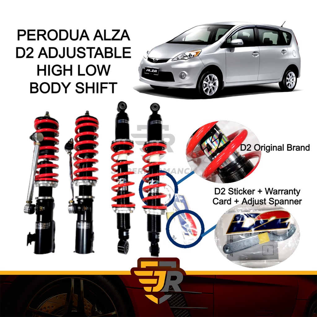 D2 Hi Low High Low Body Shift Adjustable Absorber Perodua Alza Coil ...