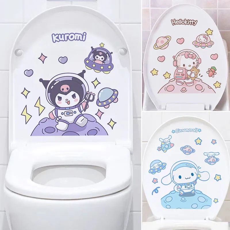 Cute Sanrio Toilet Sticker Wall Sticker 3d kuromi kitty Cinnamoroll ...