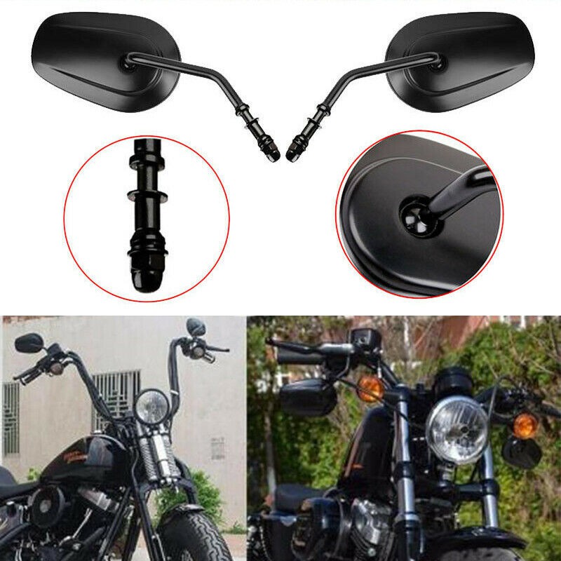 Black Rear View Side Mirrors For Harley Dyna Sportster Softail Touring