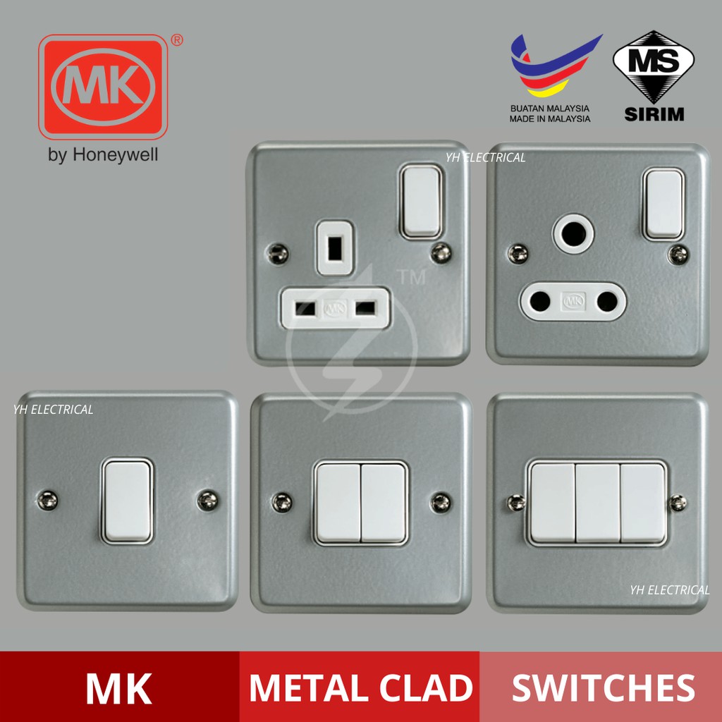 MK Metal Clad Switch Socket & Switches (1GANG, 2 GANG, 3 Gang, 13A ... MK Metal Clad Switch Socket & Switches (1GANG, 2 GANG, 3 Gang, 13A ...