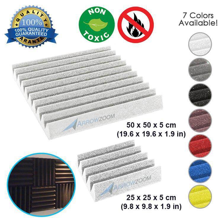 Arrowzoom 1pc 25 cm 50cm kalis bunyi Busa Penyerapan Suara Gaya Wedge ...