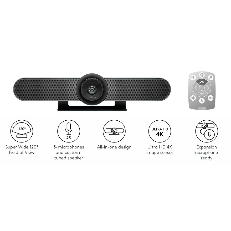 Logitech MeetUP 4K Ultra HD All-In-One ConferenceCam With Ultra Wide ...