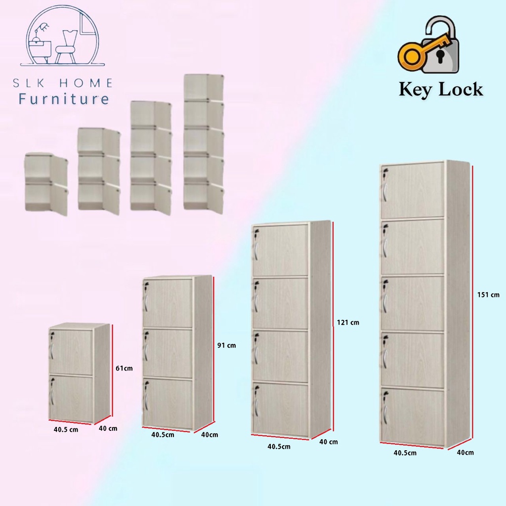 Storage Cabinet 5 Tier Bookcase Rak Buku Bookshelf Wooden Cabinet Home ...