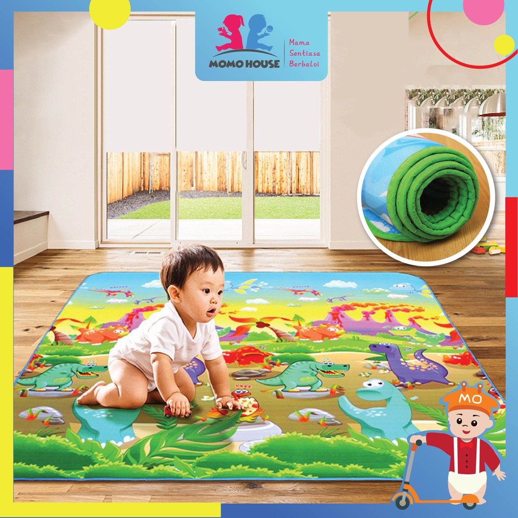 196x178x0.5CM Kids Play Tent Mat Cartoon Play Mat for Baby Fence ...