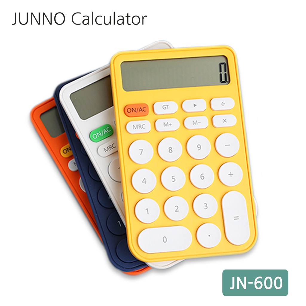 JUNNO Minimalist Compact Lightweight Calculator Rounded Design 22 Big ...