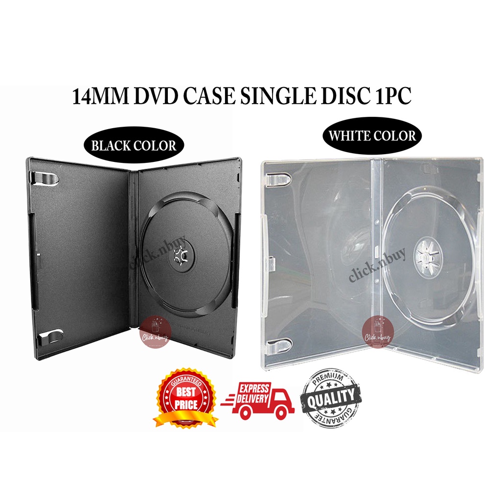 [READY STOCK] 1PC 14MM DVD DISC CASE CASING WHITE BLACK CLEAR (SINGLE ...