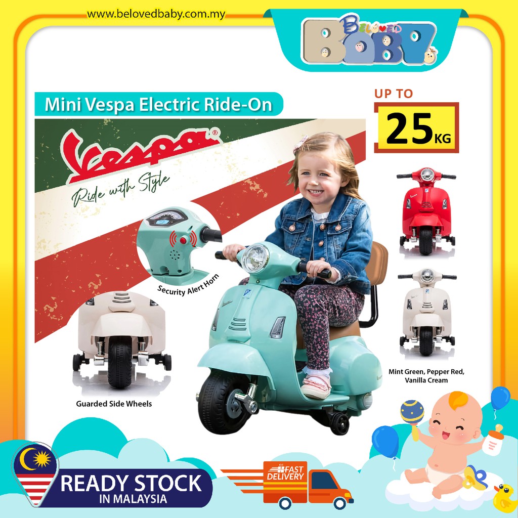 Original - Mini Vespa Electric Ride On Scooter (up to 25kg) | Shopee ...