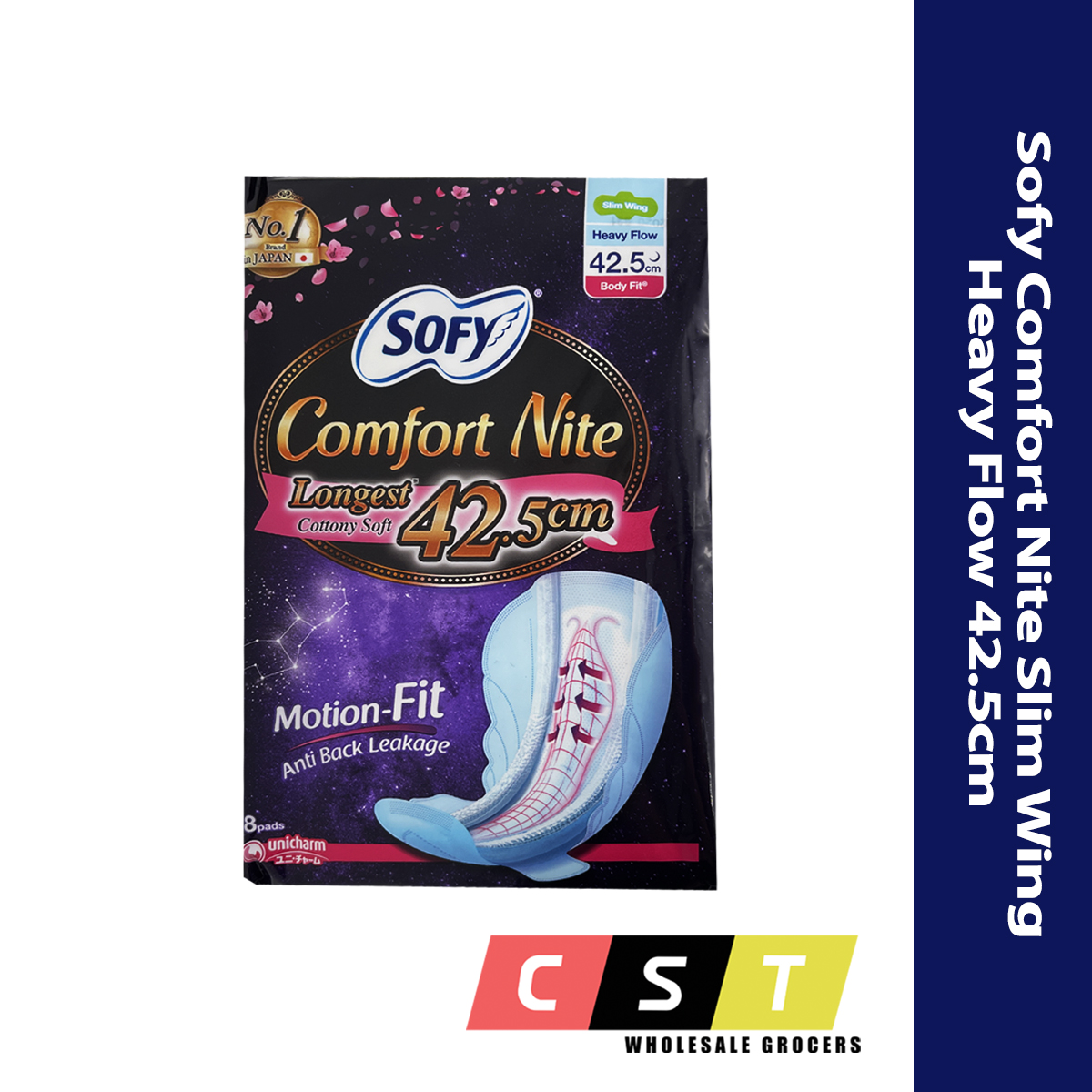 SOFY Comfort Nite 42.5cm Cottony Slim Wing [8 Pads][New Version ...