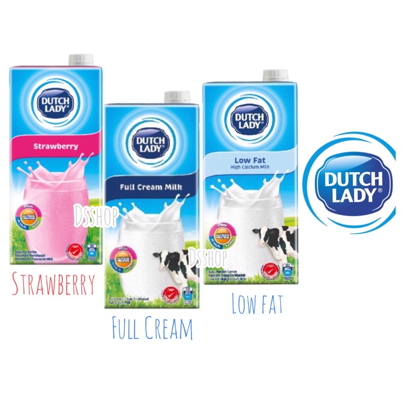 DUTCH LADY UHT MILK FULL CREAM/LOW FAT/STRAWBERRY(1L) | Shopee Malaysia