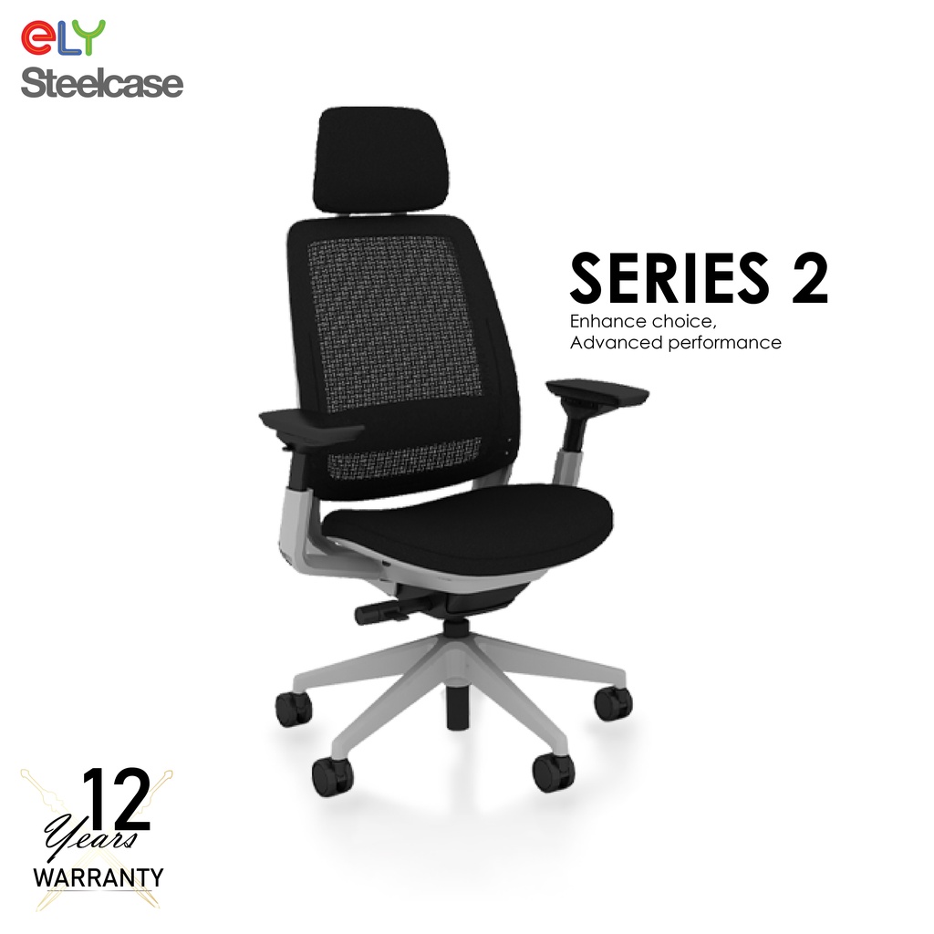 ELY Steelcase Series 2 | Seagull Frame | 3D Microknit | With Headrest ...