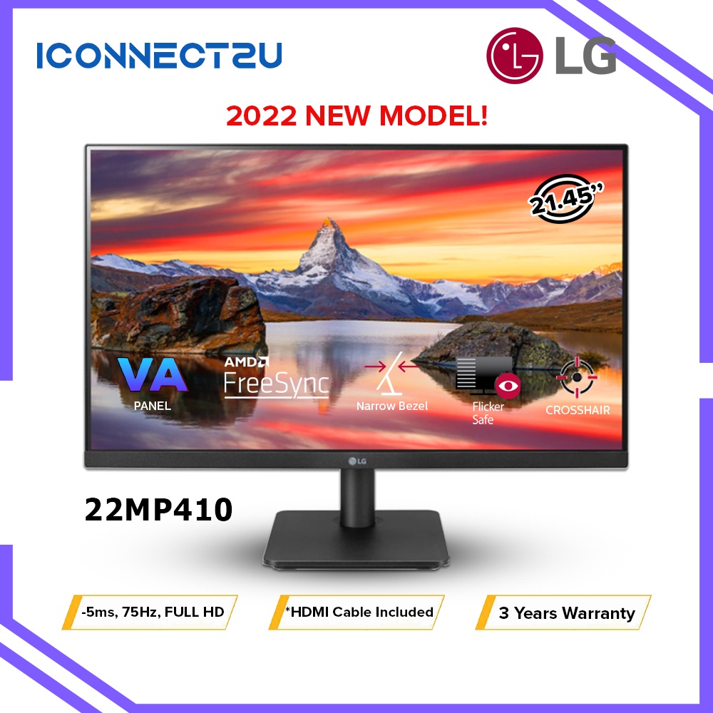 LG 21.45" 22MP410 FHD VA Narrow Bezel AMD Freesync Monitor - 22MP410 ...