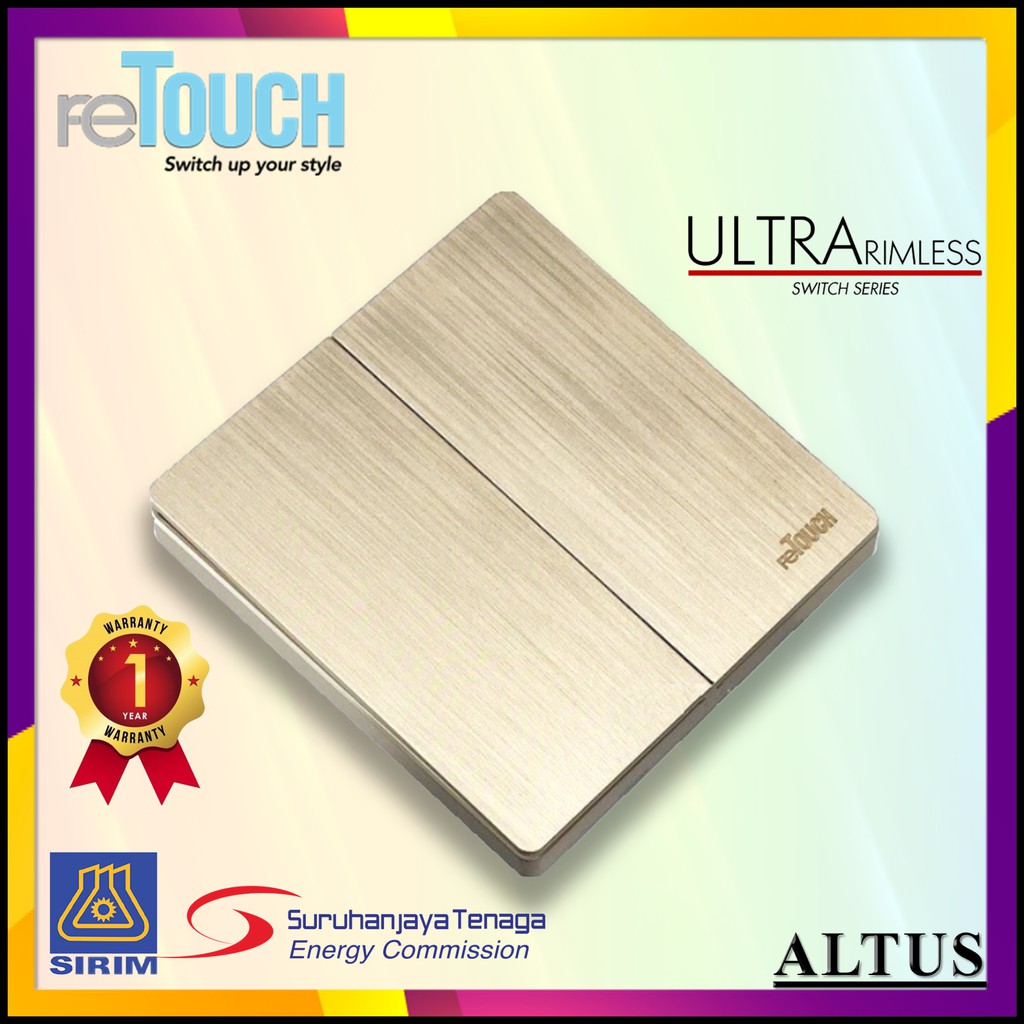 reTOUCH Switch ULTRA GOLD Rimless Switch SOCKET 1G 2G 3G 4G 13A ...