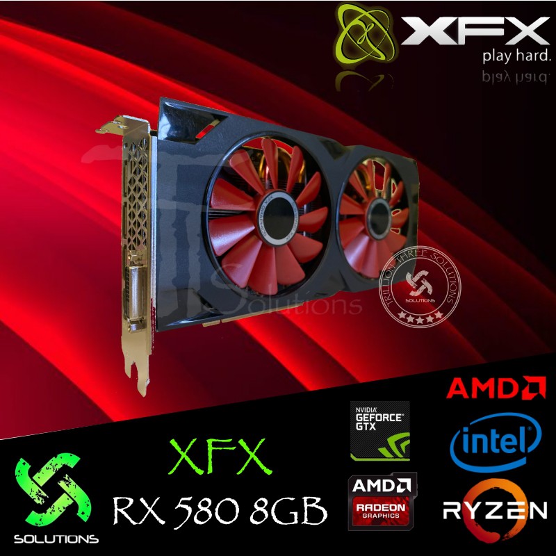 AMD RX 580 XFX AMD Radeon™ 8G GDDR5 256bit Black Wolf Edition | Shopee ...
