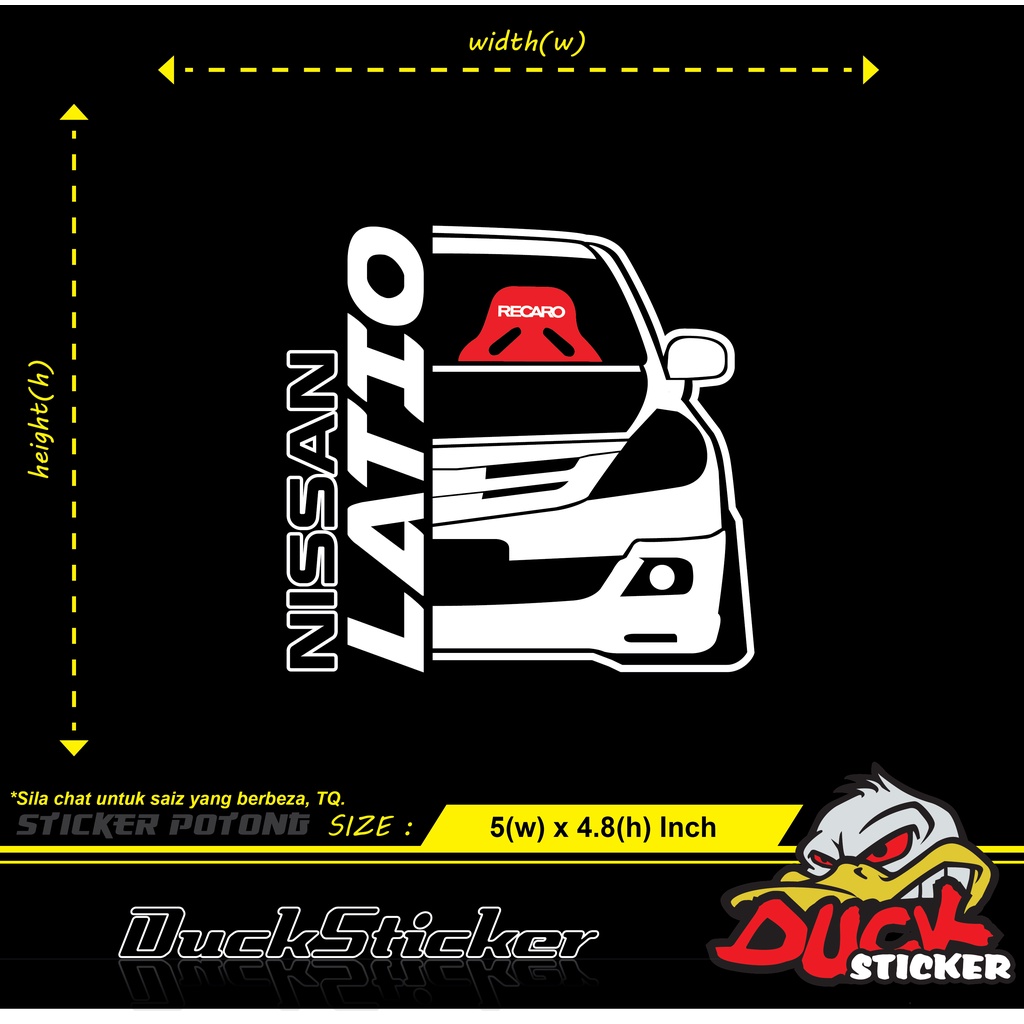 NISSAN LATIO FRONT STICKER 1PCS #recaro #nissanlatio #cuttingsticker ...