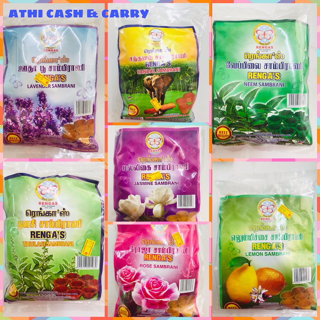 RENGAS NATURAL SAMBRANI/ROSE/LAVENDER/NEEM/JASMINE/THULASI/LEMON/SANDAL ...
