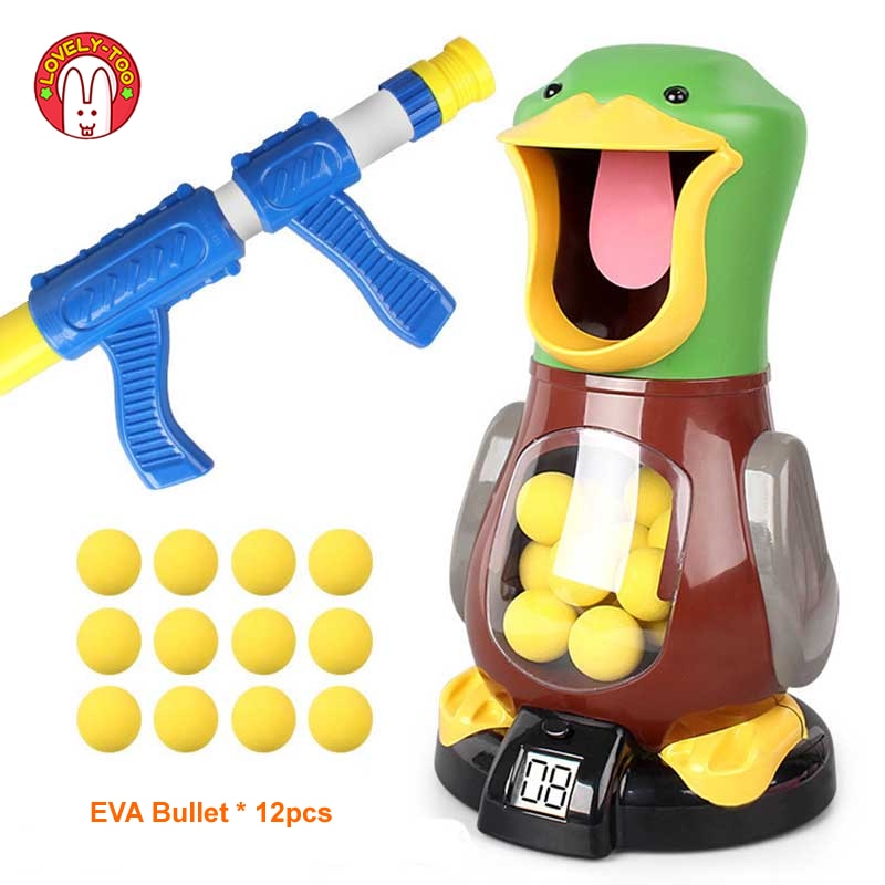 Gun Toys Air Powered Safety Soft Bullet Guns Hit Hungry Shooting Duck Electronic Game Target ...