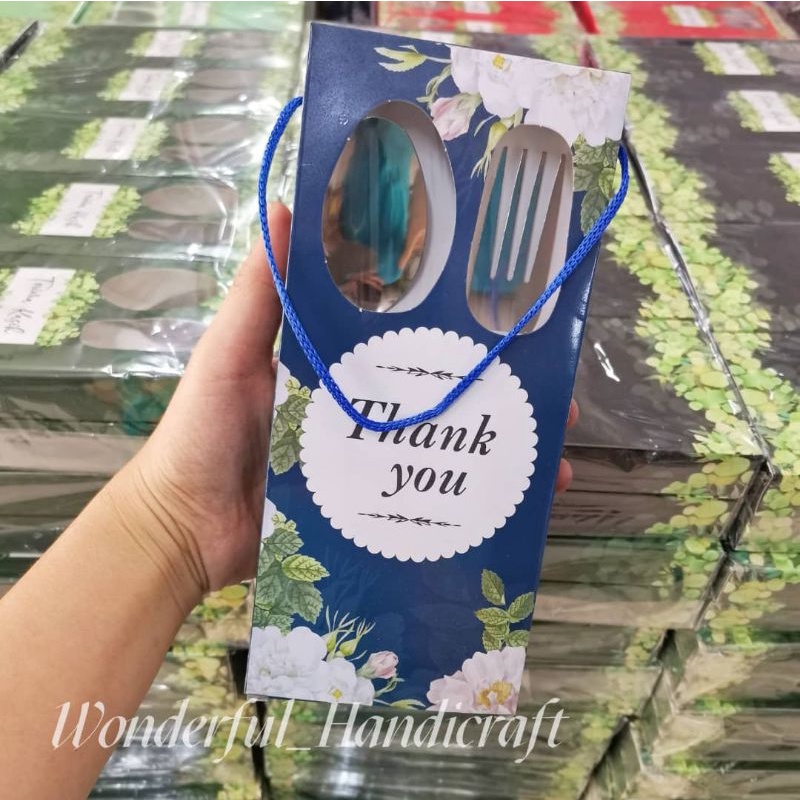 (10set) Doorgift Sudu Garfu + Box Bertali ( Self Folded) Wedding Gifts ...