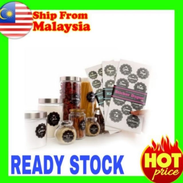 STICKER Dapur Kitchen Labels / Sticker Dapur / Label REMPAH 75PCS ...