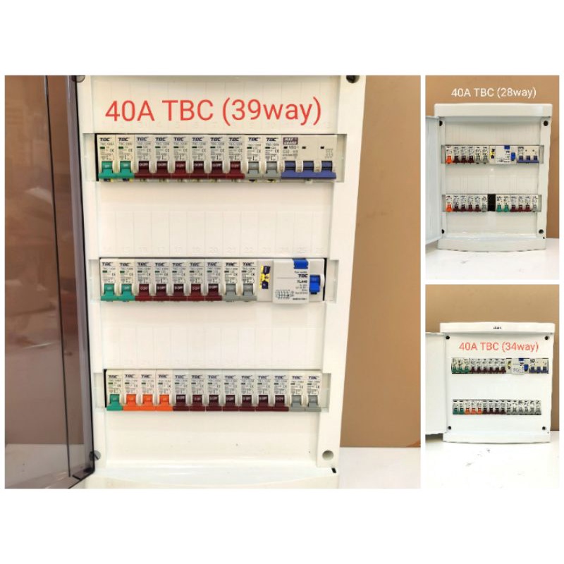 TBC /UMS /MIX DB 40A/63A 3-PHASE Three Phase MCB Box Full Set PVC DB ...