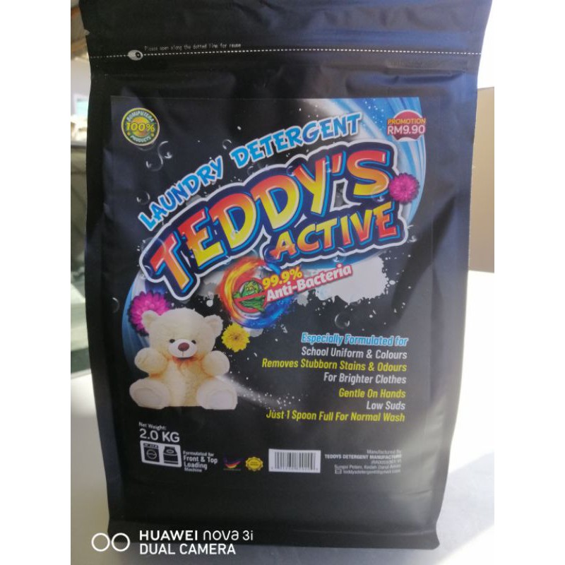 Sabun Serbuk Teddy's Laundry Detergent Powder Active 2.0kg FOR SCHOOL ...