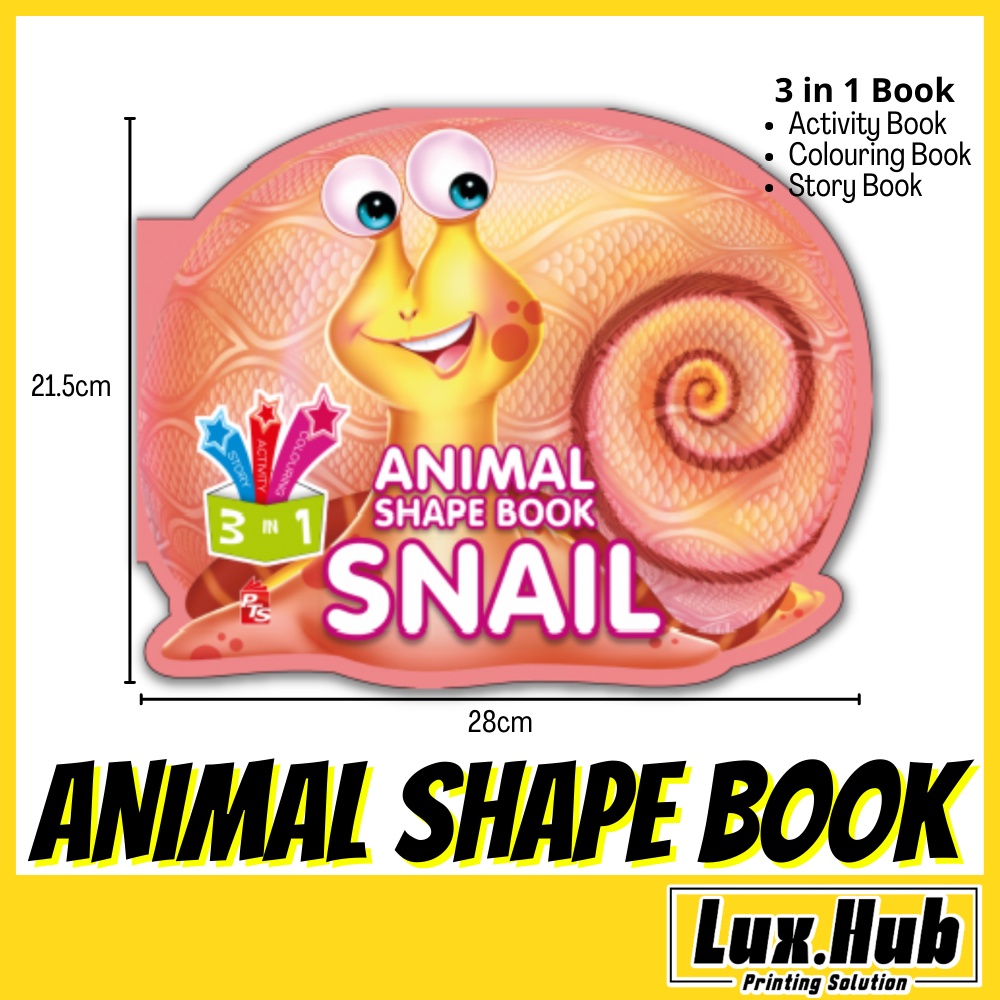 Snail Animal Shape Book | Kids Activity Book | Story Book Colouring ...