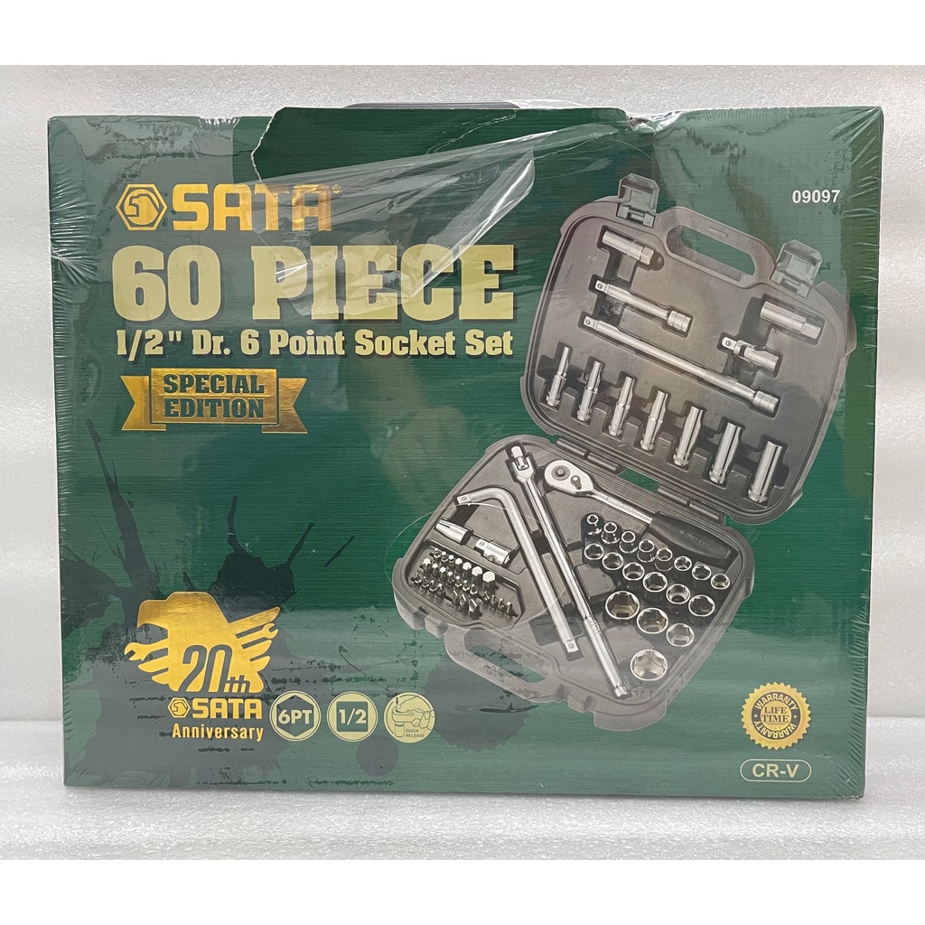 SATA 60 Pcs 1/2" Dr. 6 Point Socket Set (Original) | Shopee Malaysia