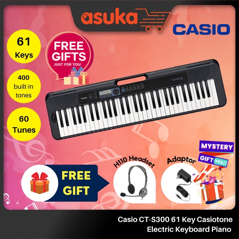 Casio CT-S300 61 Key Casiotone Electric Keyboard Piano (FOC Logitech ...