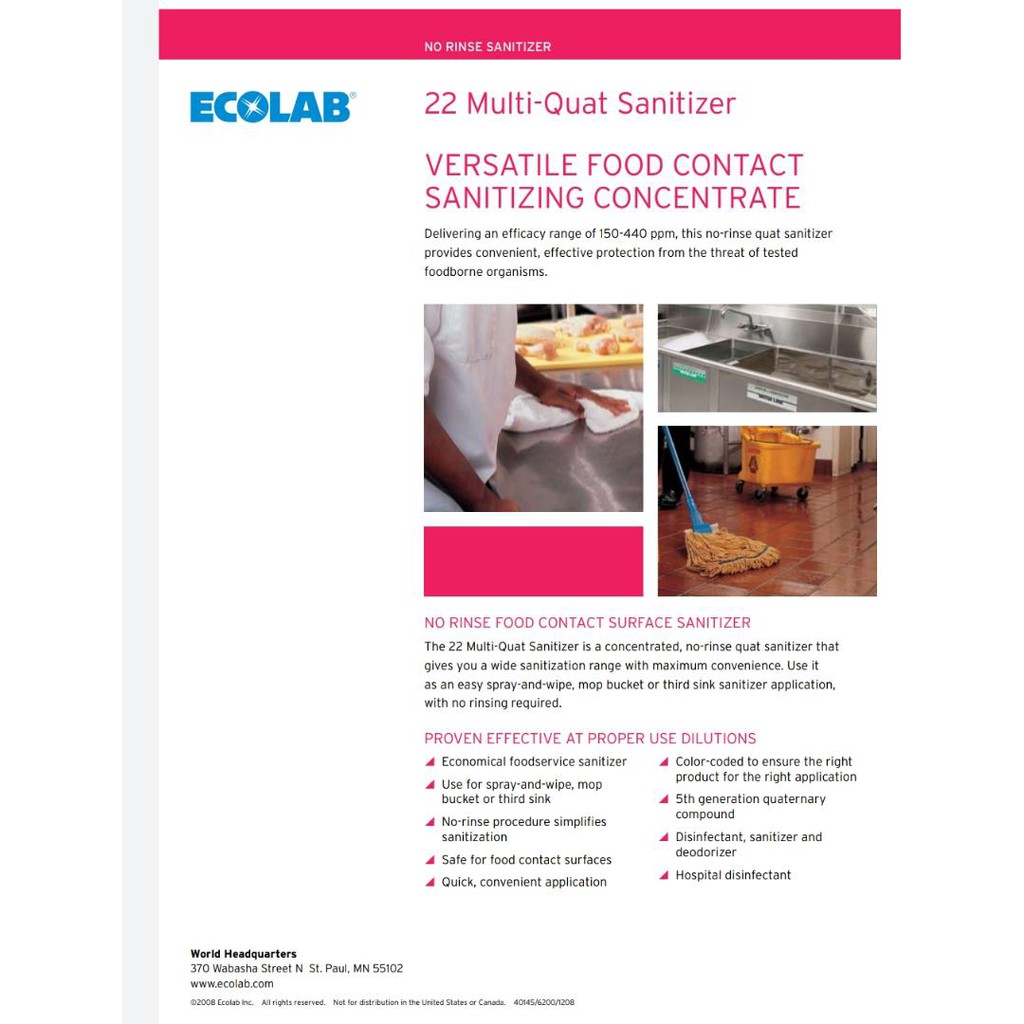 Keystone Multi-Quat Sanitizer Wall Chart, 52% OFF