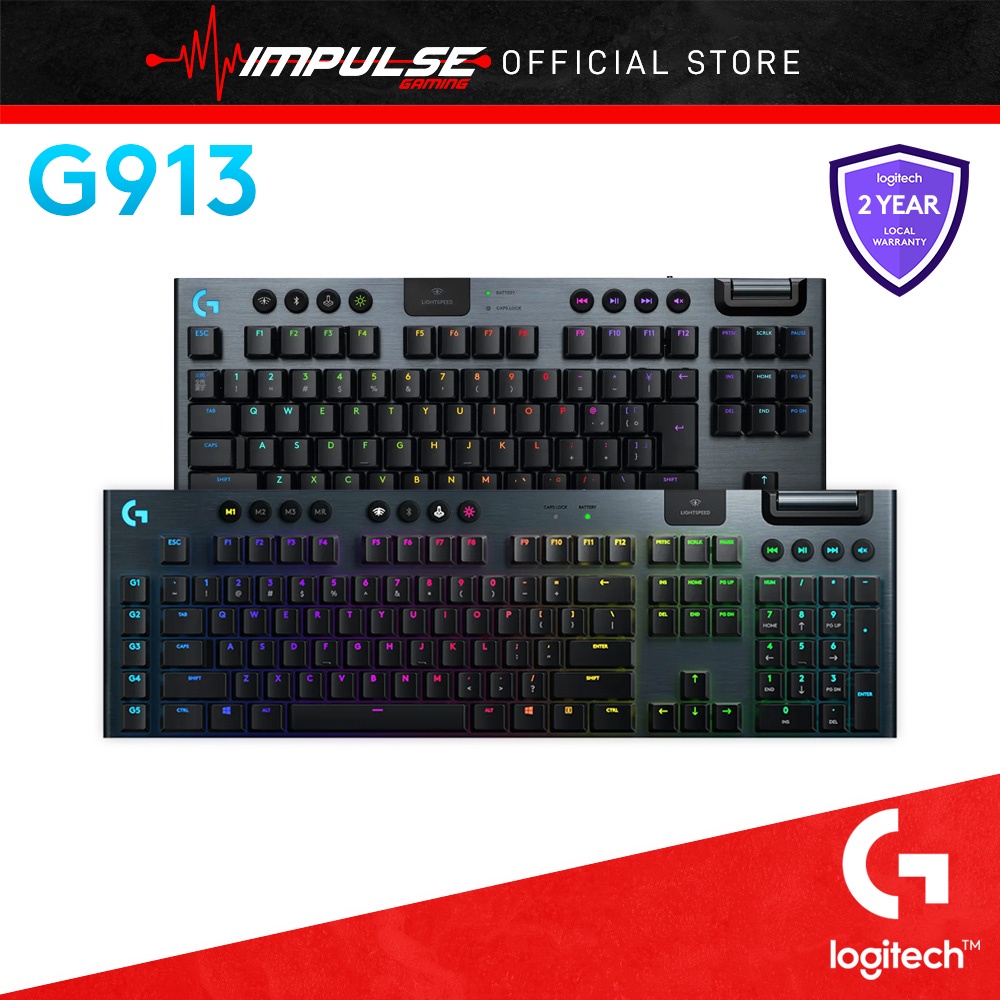 Logitech G913 Standard / TKL Wireless RGB Mechanical Gaming Keyboard ...
