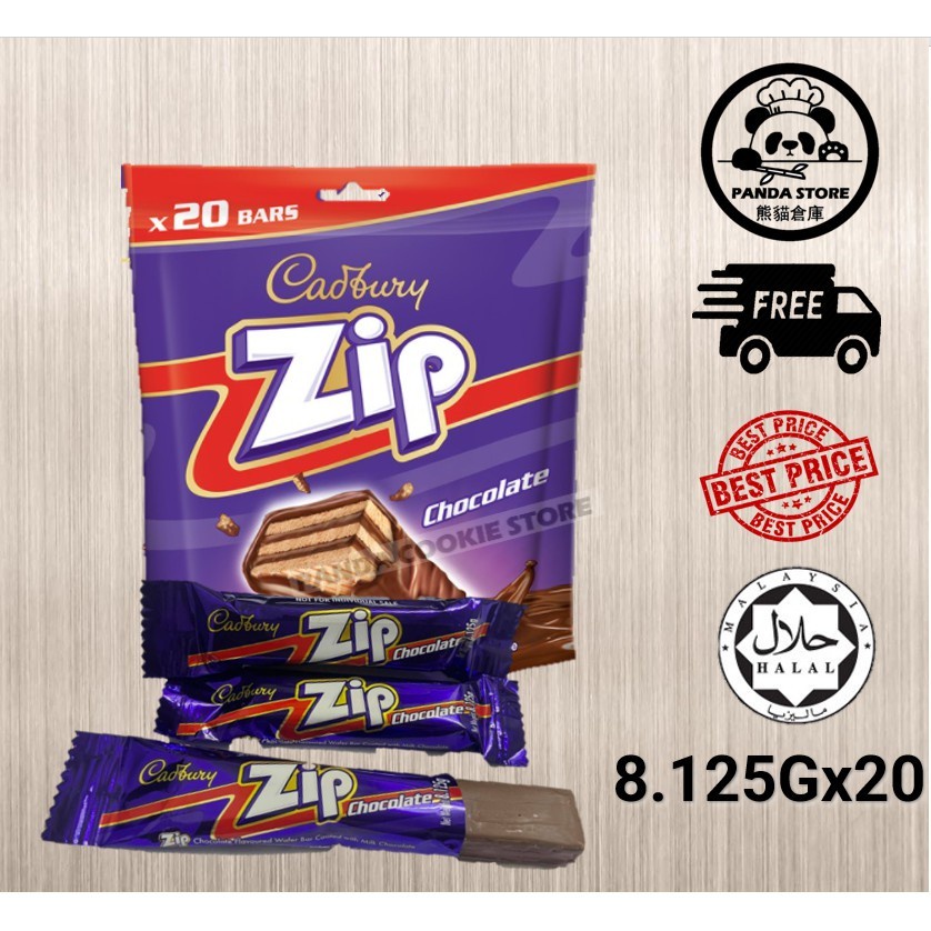 Cadbury Zip Coklat - Mini Wafer Bar , Classic Creamy Taste, Halal ...
