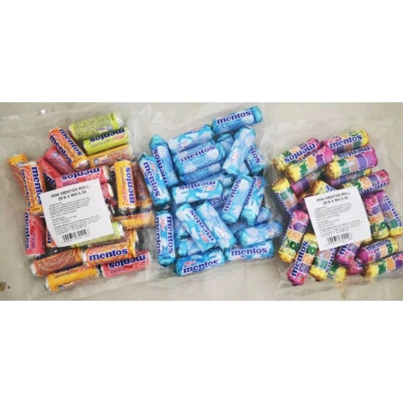 Gula-gula Mini Mentos - Fruits / Mint / Rainbow / 10pcs | Shopee Malaysia